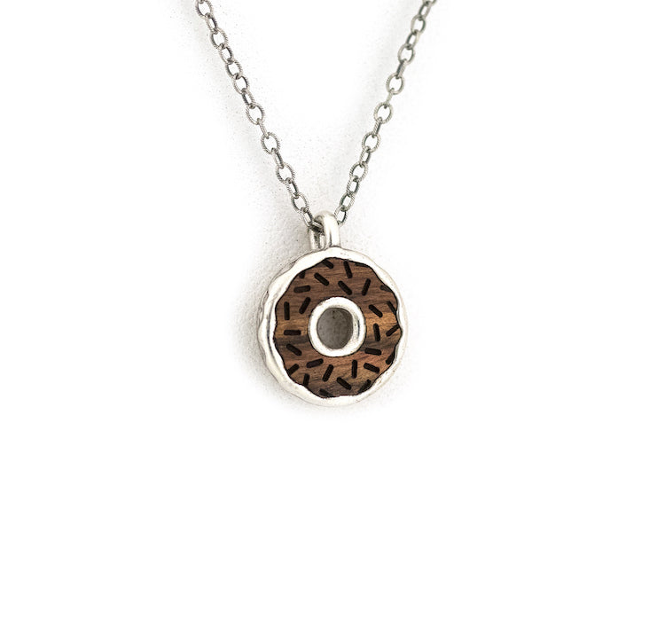 Doughnut Pendant - Sterling Silver / Chechen Wood | Omerica Organic
