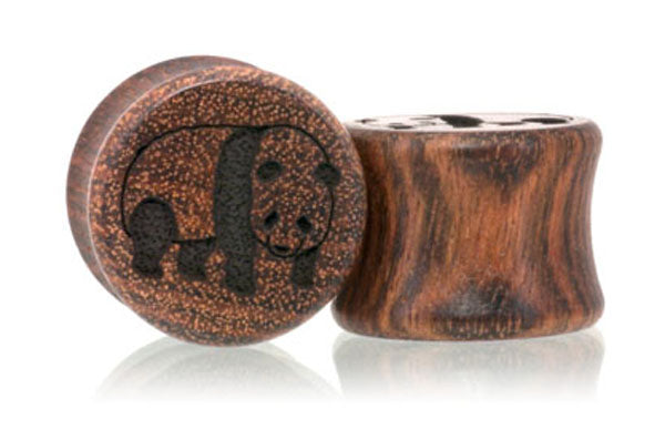 Panda Bear - Ear Gauges, Earring Plugs, Wood Plugs | Omerica Organic