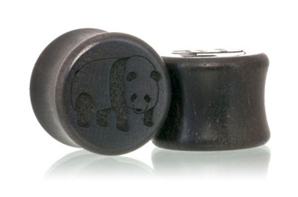 Panda Bear - Ear Gauges, Earring Plugs, Wood Plugs | Omerica Organic