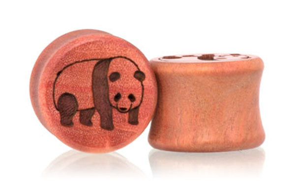 Panda Bear - Ear Gauges, Earring Plugs, Wood Plugs | Omerica Organic