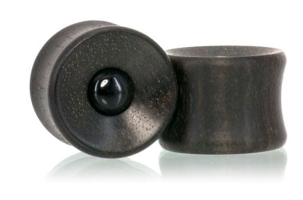 Ebony Wood Onyx Concave - Ear Gauges, Wood Plugs | Omerica Organic
