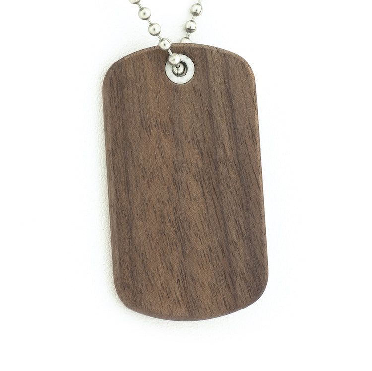 Walnut Wood Dog Tag - Pendant, Custom - USA Made | Omerica Organic
